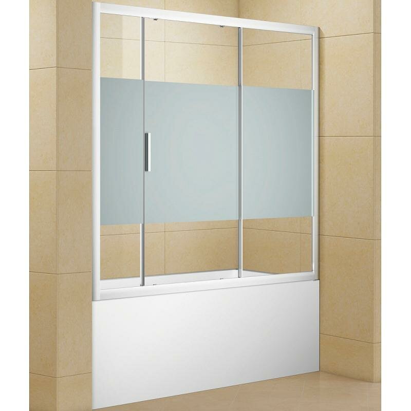Шторка на ванну Aquanet Practic AE10-B-155H150U-CP 155 273601 профиль Хром стекло прозрачное с шелкографией
