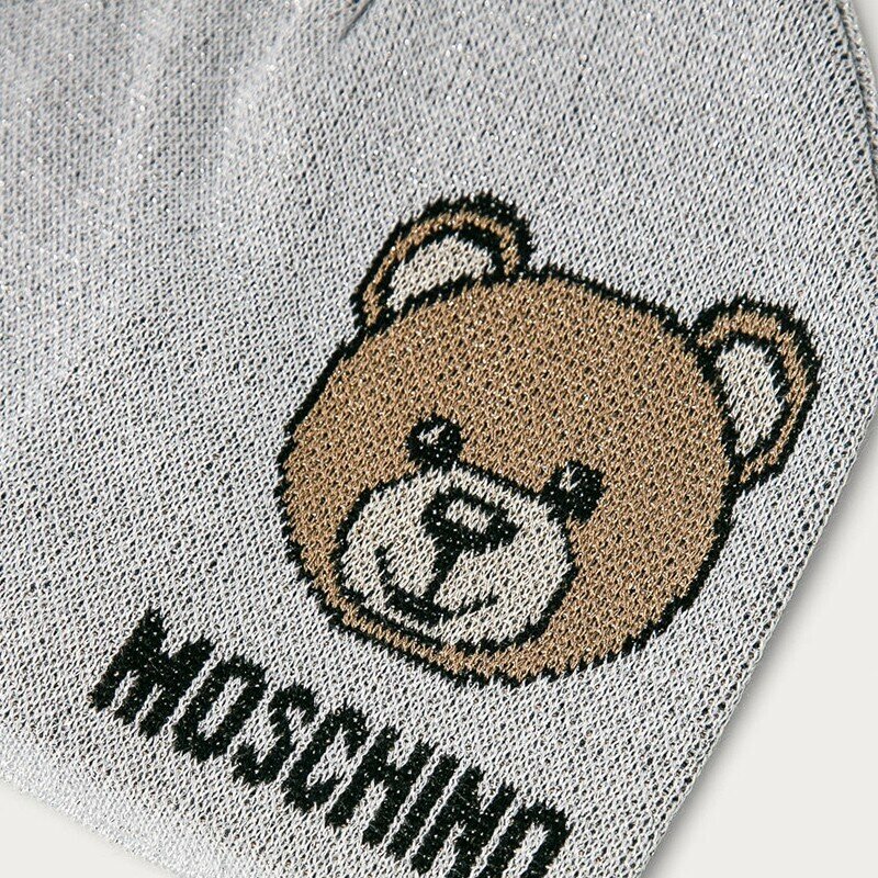Шапка-бини MOSCHINO для мужчин, размер OneSize, серый — фото 1