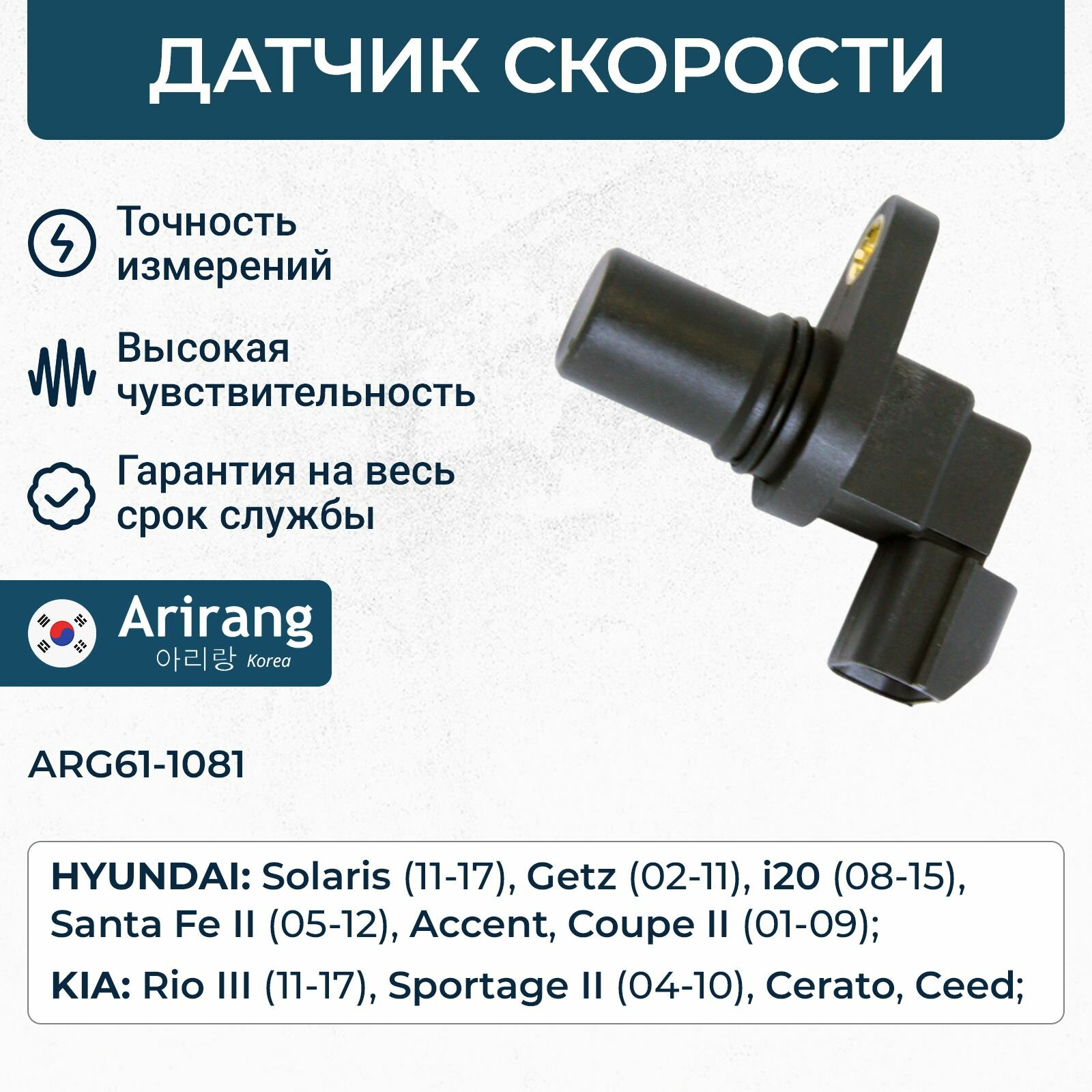 Датчик скорости Хендай Солярис, Элантра 3, Санта Фе 2, Туксон, Киа Рио 3, Спортейдж 2 / OEM 4262139200