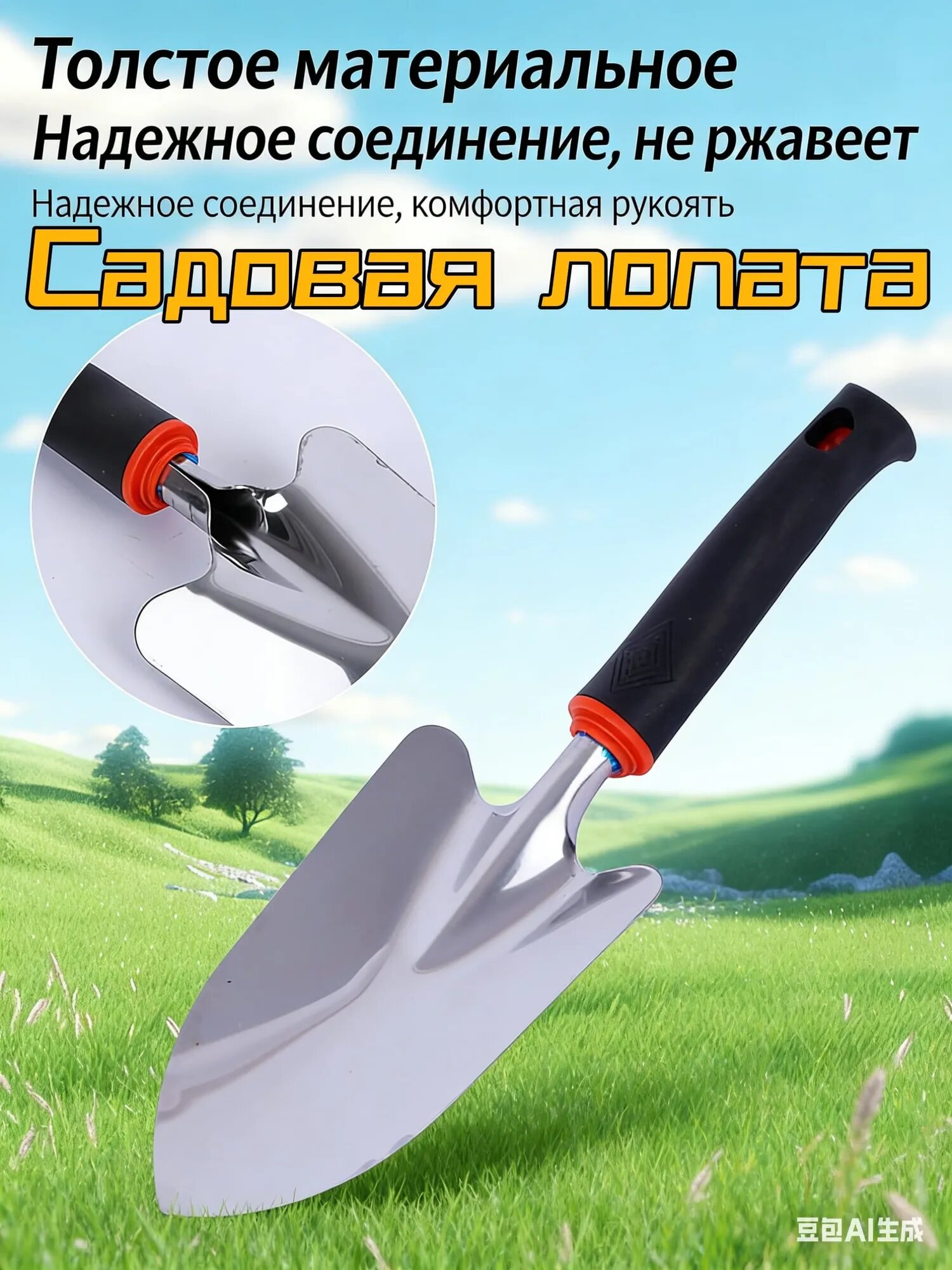 Совок стальной 15 см, 1 шт. Качественный, долговечный, с подвесом. Отличный выбор для комнатных растений!