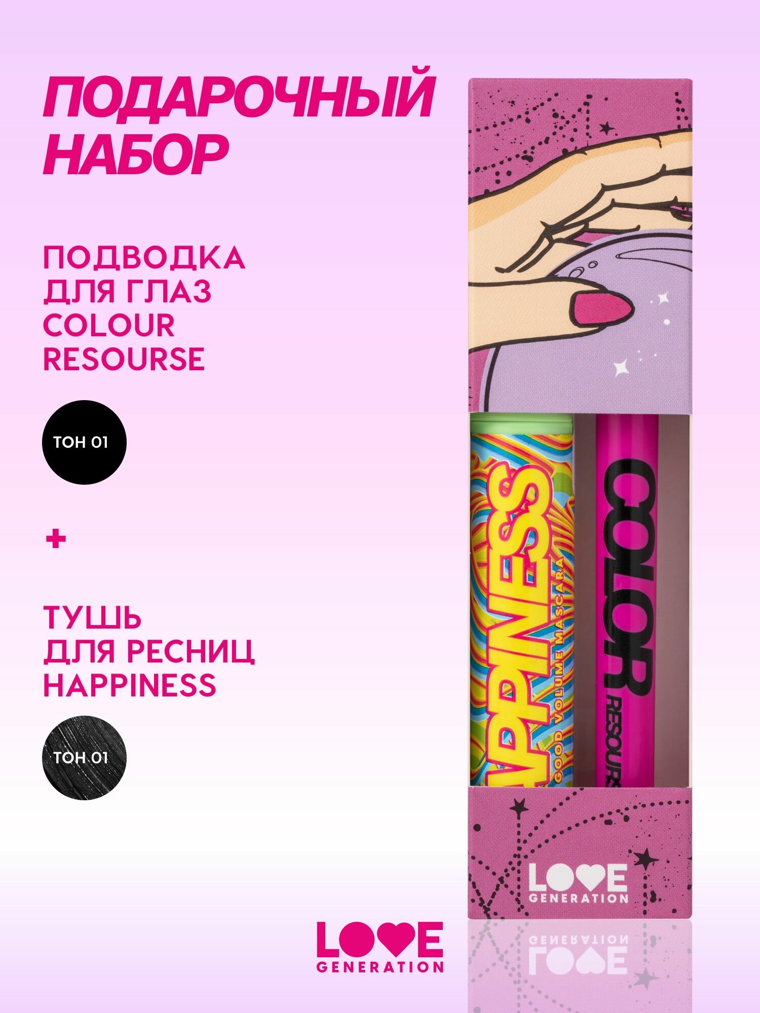 Набор тушь для ресниц и подводка набор туши подводка для глаз