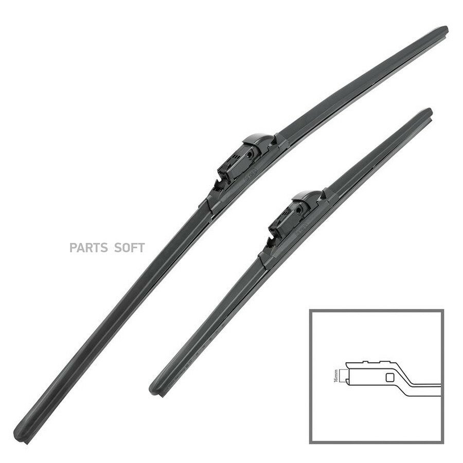 Щётки с/о 600/400мм blade-set HYBRID от официального дистрибьютора, HEYNER, артикул 020250
