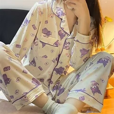 Sweet Cartoon Stitch Women's Pajamas, Suitable to Wear Outdoors, Cute Girl Loungewear，