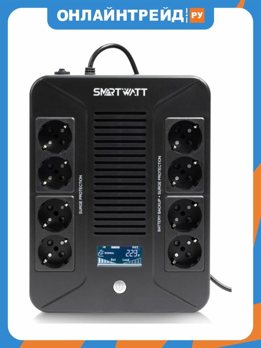 Источник бесперебойного питания Smartwatt UPS SAFE PRO LCD 800