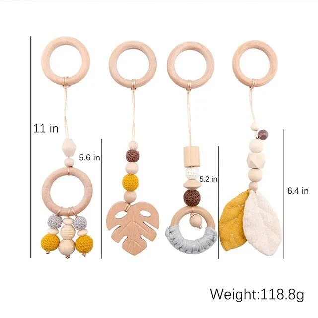 Деревянная подвеска для коляски, бежевый, pendant3