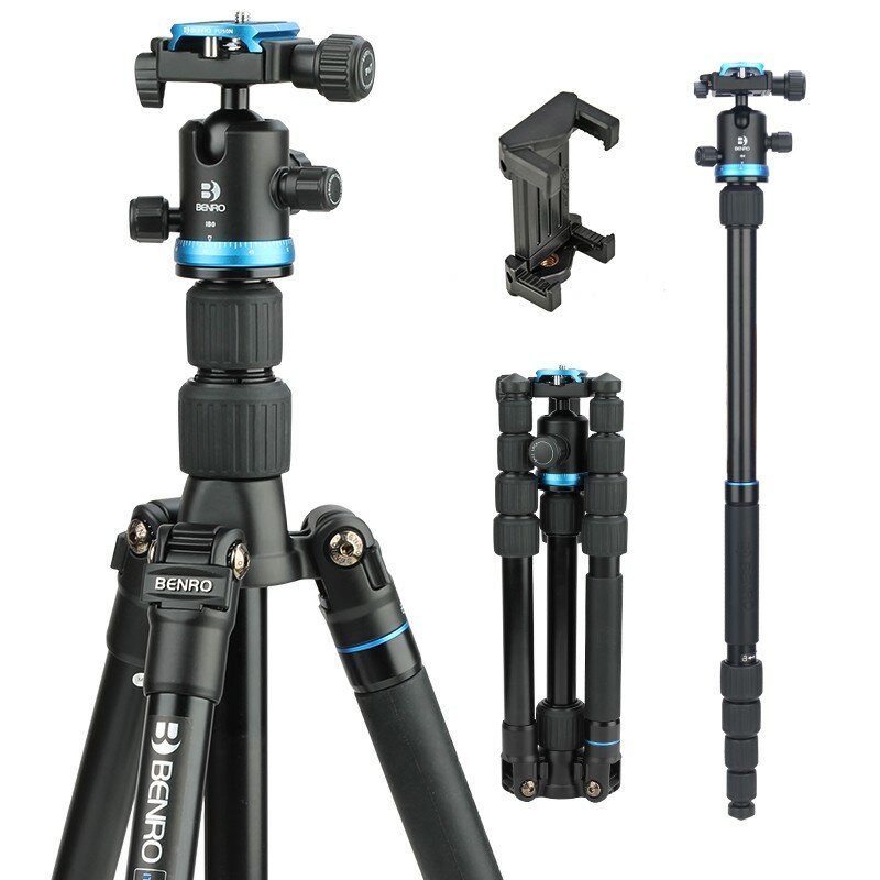 Benro IT19M2 профессиональная монопод с двойной шаровой головкой и креплением для телефона для зеркальных и