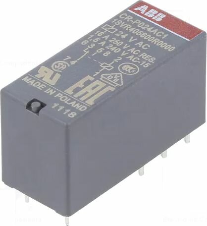 ABB CR-P024AC1 Реле электромагнитное; SPDT; Uобмотки: 24ВAC; 16А; макс.250ВAC, 1шт