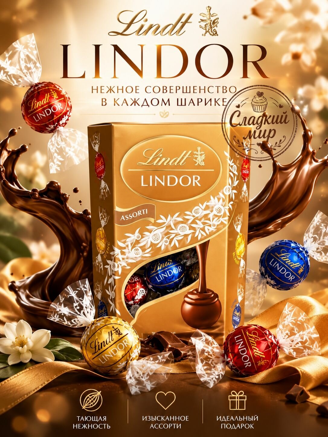 Конфеты Lindt Lindor Ассорти 200гр