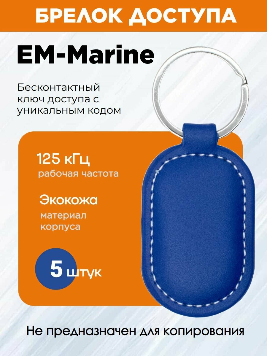 Proximity брелок EM-Marine TK4100 (неперезаписываемый) / Электронный ключ доступа для СКУД и домофона (125 кГц) / упаковка 5 шт