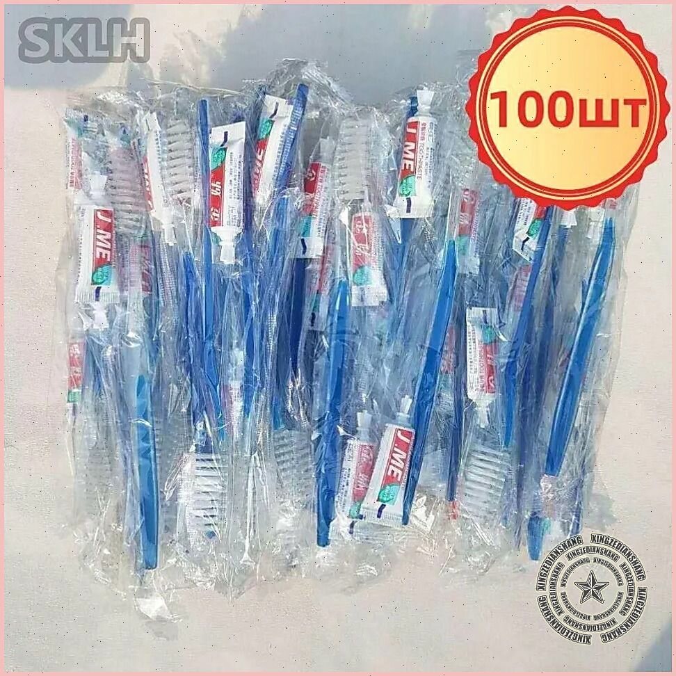Одноразовая зубная щетка и одноразовая зубная паста 100шт