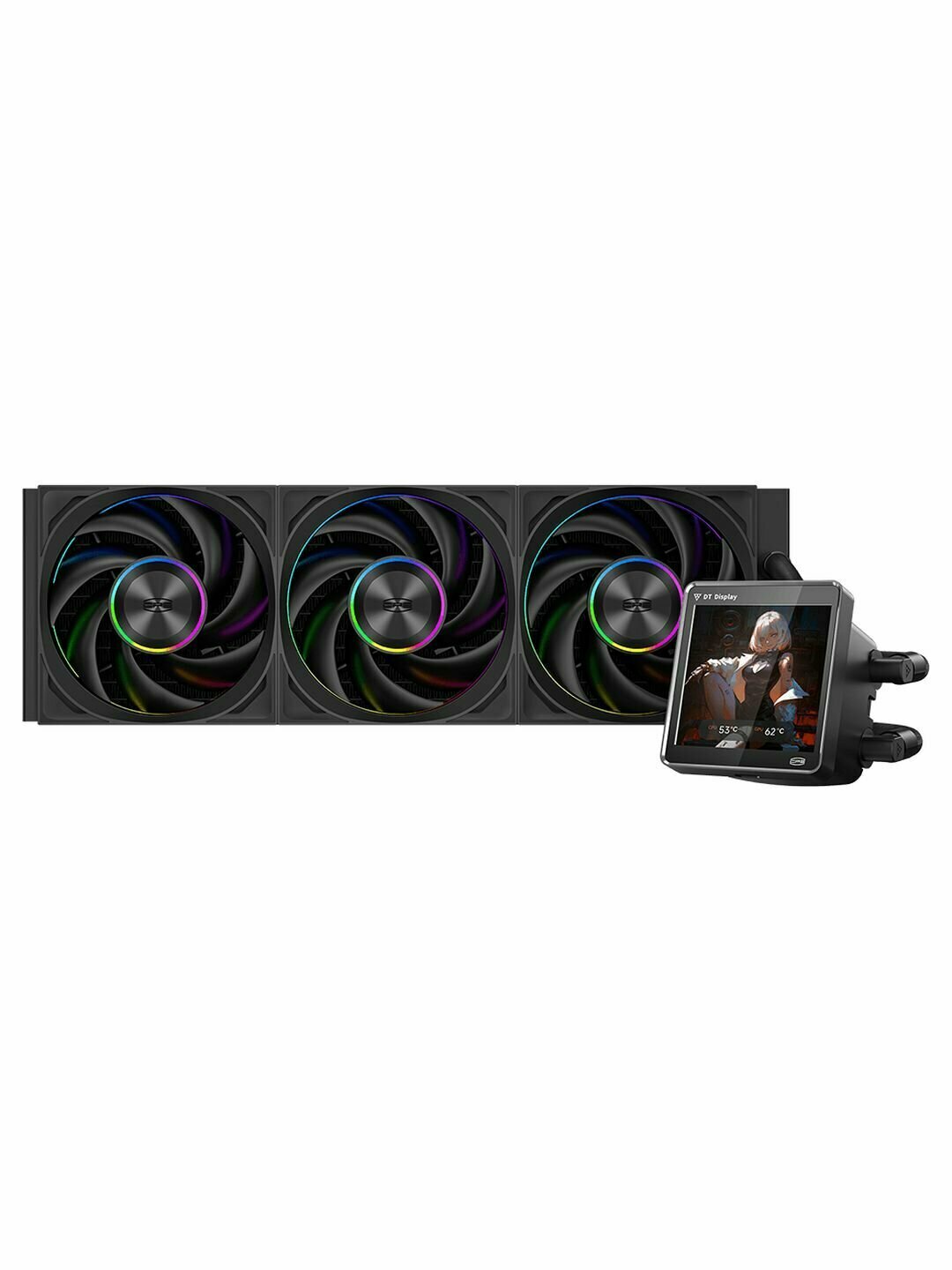 Система водяного охлаждения PCCOOLER DT360 Display, ARGB, 120 мм, черный (DT360-BKAWXY-GL)