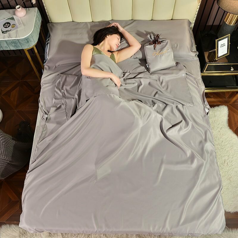 Простыня из тенсела серого цвета 200x220 см, двойной комфорт для отелей