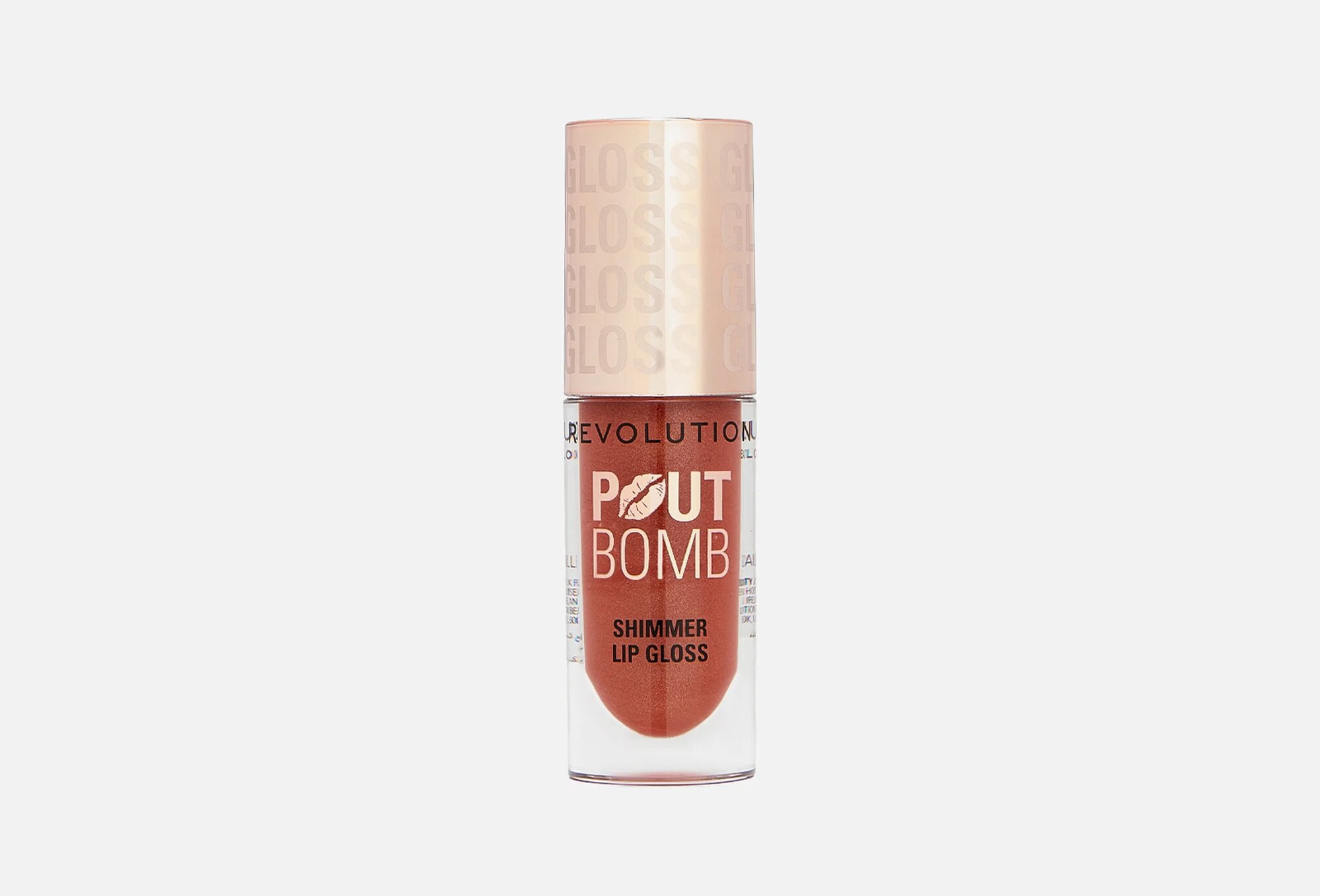 MakeUp Revolution Pout bomb shimmer gloss Блеск для губ 4.5мл Nude glow