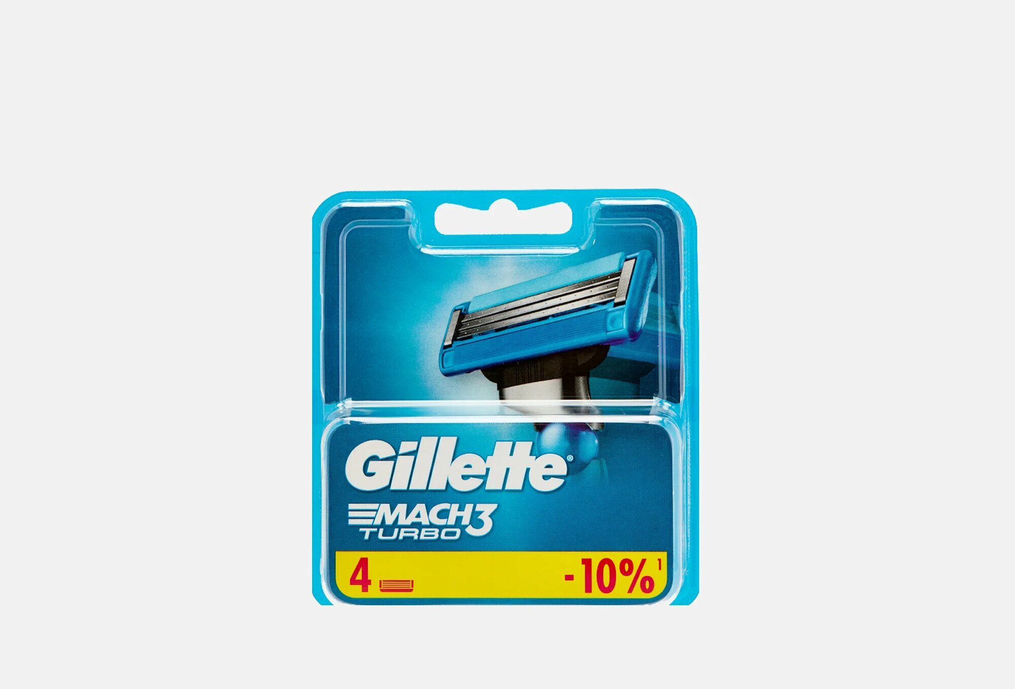 Gillette Mach3 TURBO Сменные Кассеты Для Бритвы, 4 шт. 4шт