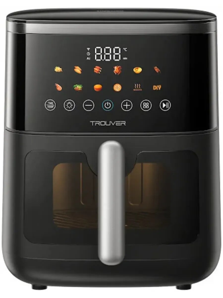 Аэрогриль Trouver FD10 Pro Max, 1500Вт, 12 программ, электронное управление, черный