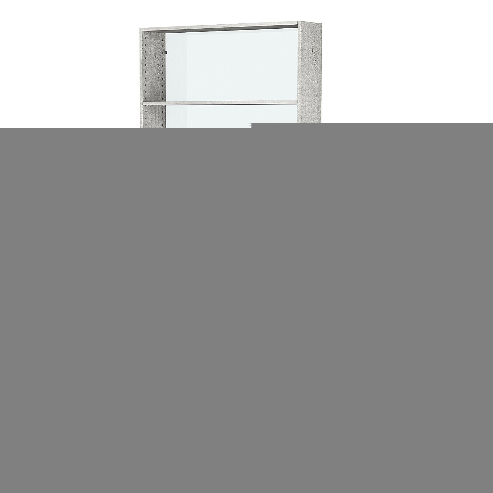 Стеллаж из ДСП с 4-мя полками 200x900 мм серии LEVEL-4 №10-1 (З/C - стекло), Метрополитан Грей