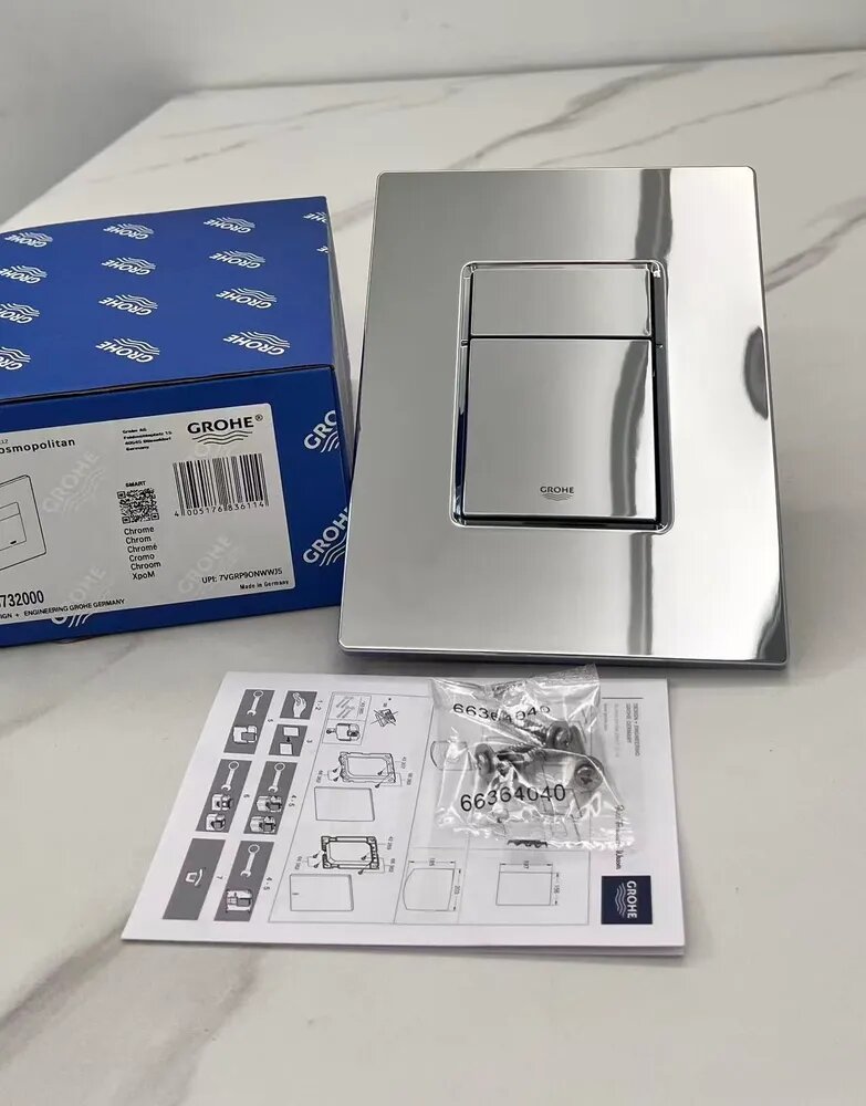 Панель смыва для унитаза Grohe Skate Cosmopolitan 38372000 Пневматическая кнопка(хром)