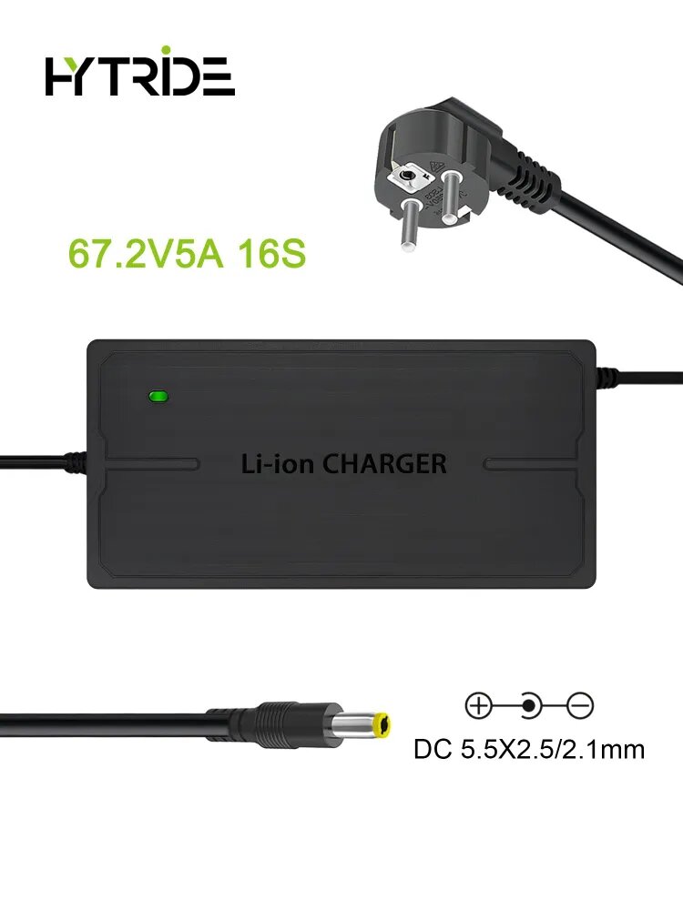 HYTRIDE 67.2v 5a зарядное устройство, 60v 5a быстрая зарядка, DC5521 DC5525 разъем, для электросамокат электровелосипеда Li-ion батарея, для Kugoo Xiaomi Halten Aovo