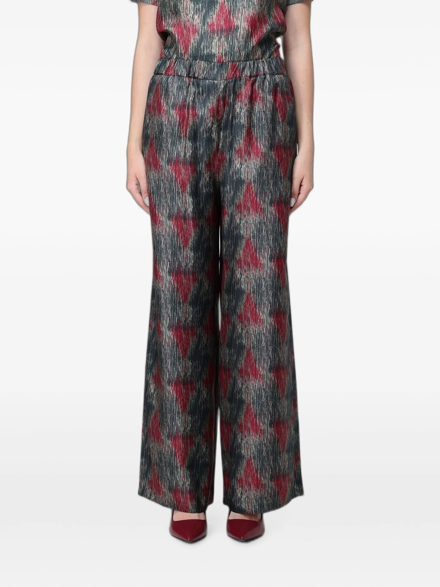 Брюки Piovra printed silk palazzo pants