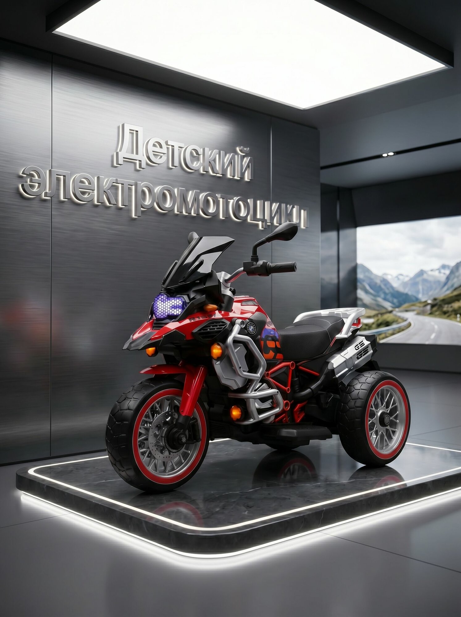 Детский электромотоцикл Rivertoys М111БХ красный