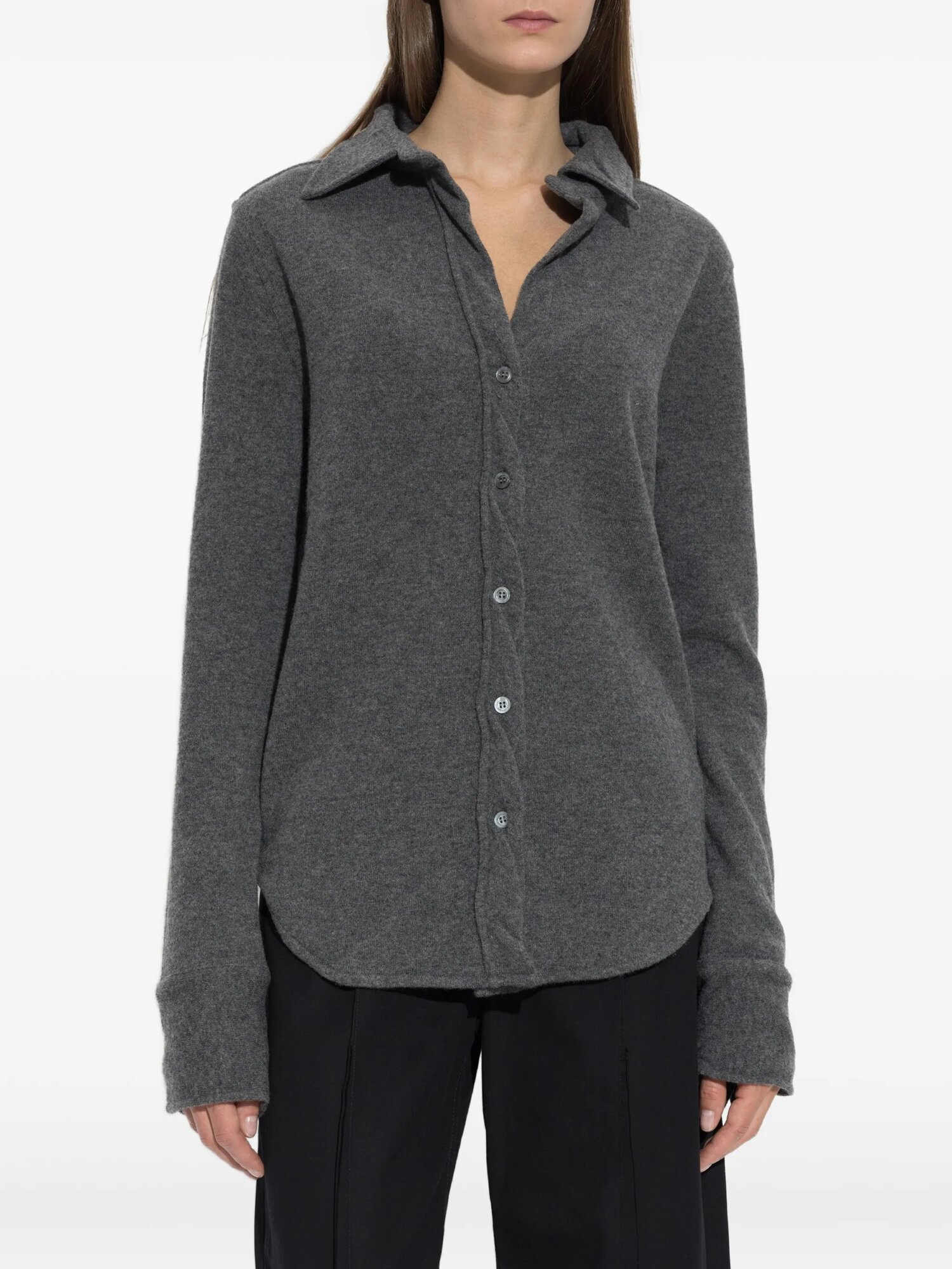 Рубашка Maison Margiela Button-up curved-hem shirt, размер 44 — фото 1