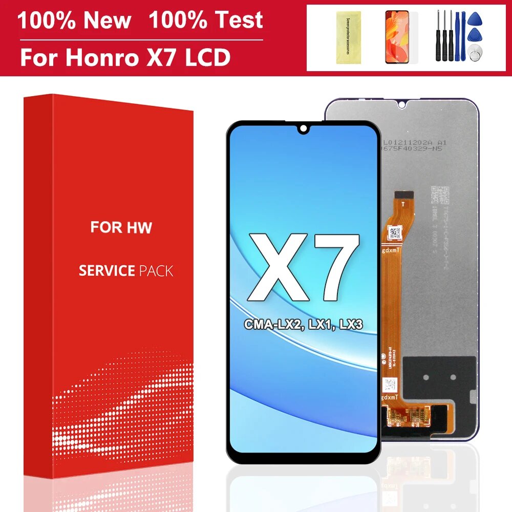 Honor X7 Черный экран в сборе с рамкой