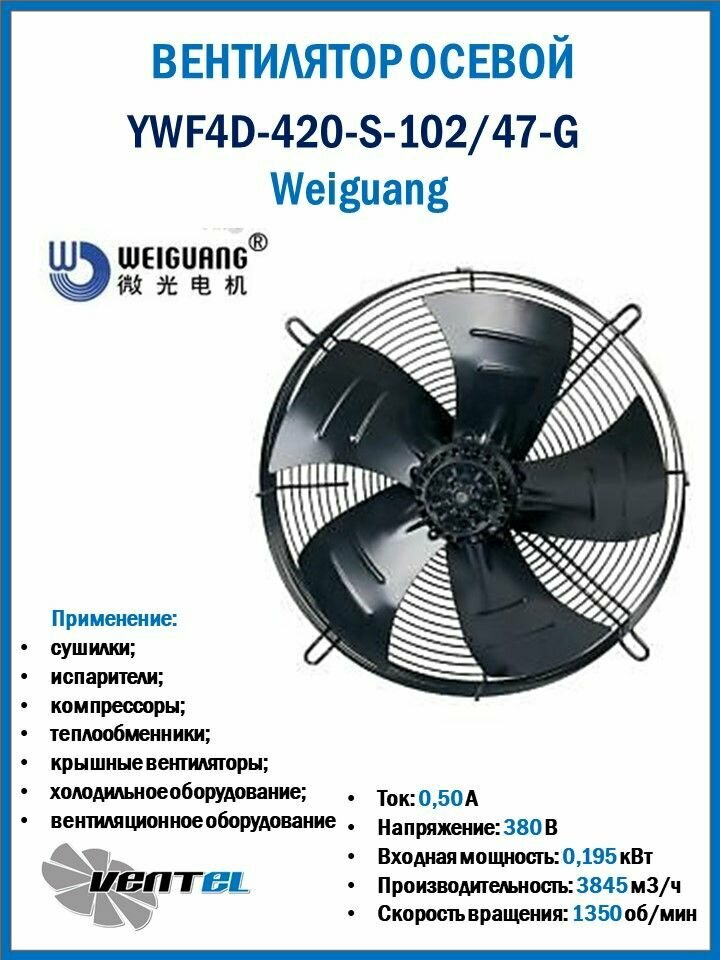 Вентилятор Weiguang YWF4D-420-S-102/47-G осевой