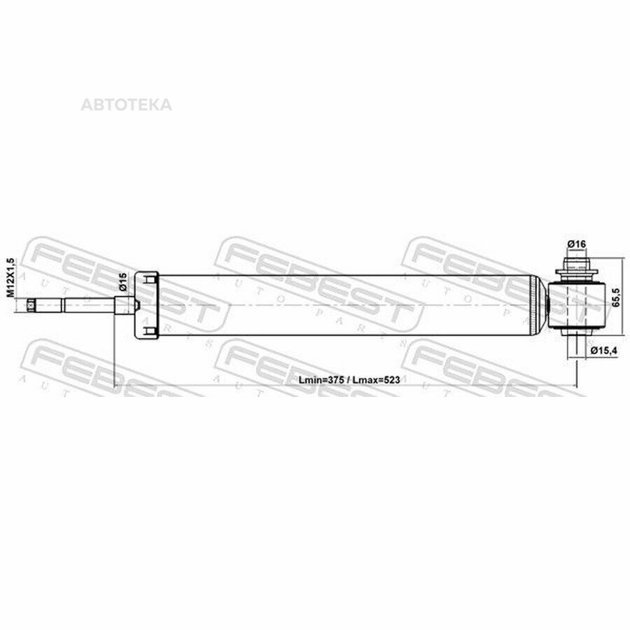 Амортизатор задний GAS (twin tube) FEBEST 19110001R BMW X5 E53 1999-2006 [ECE]