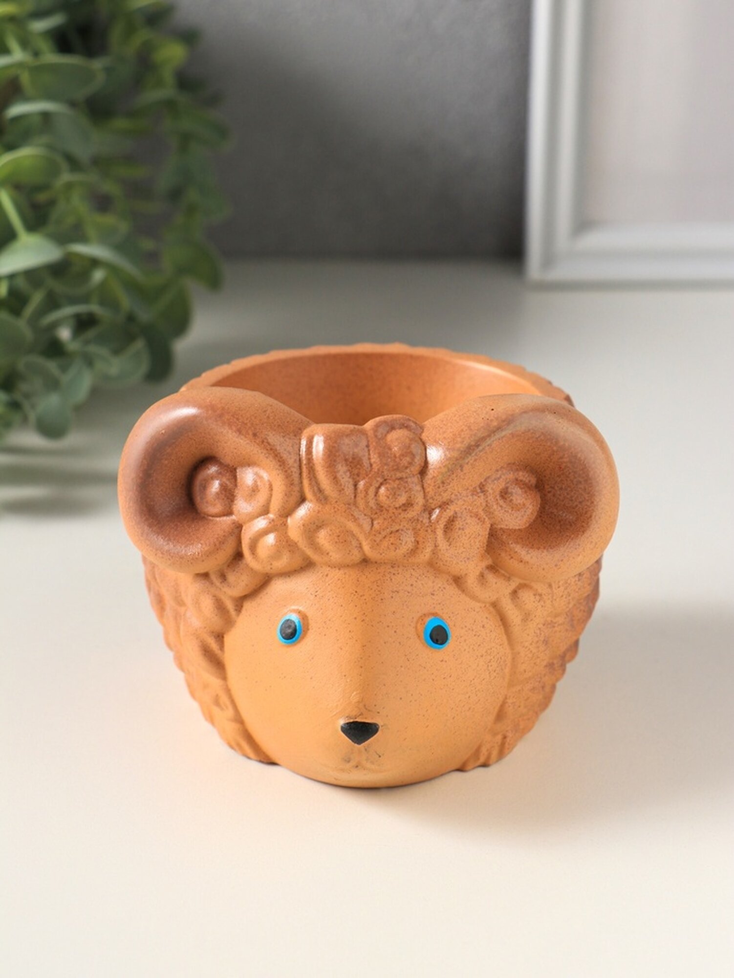 Подставка для мелочей Хорошие сувениры «Баран», 10.5×9.5 см, коричневая
