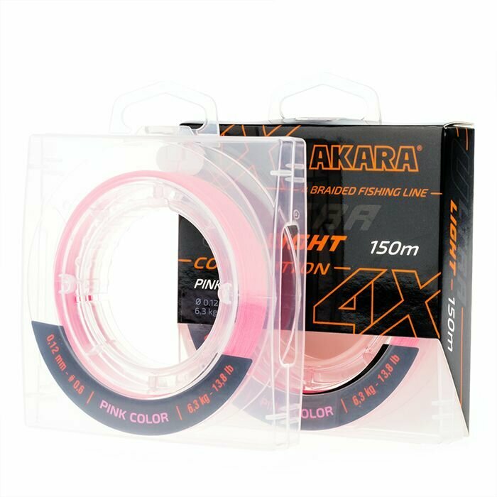 Шнур рыболовный плетеный Akara Ultra Light Competition Pink 150 м 0,12