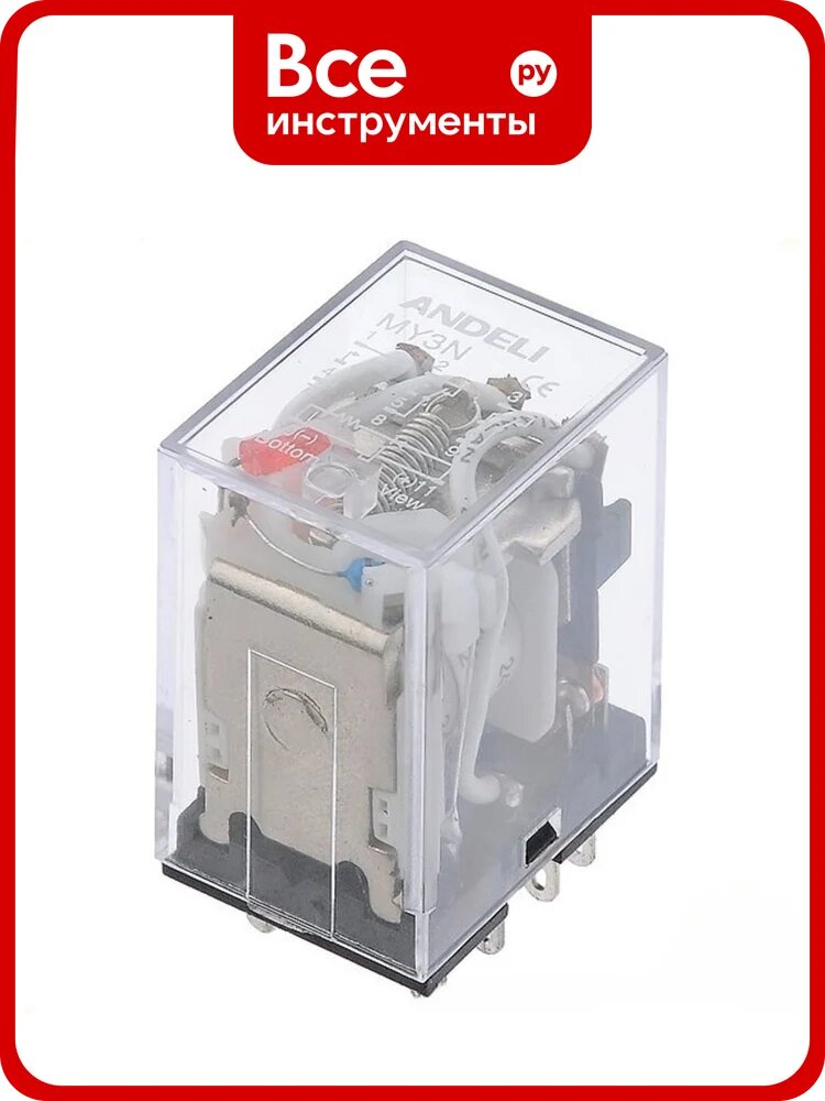 Промежуточное реле ANDELI MY3 24V AC с инд. 3 контакта 5А ADL09-222