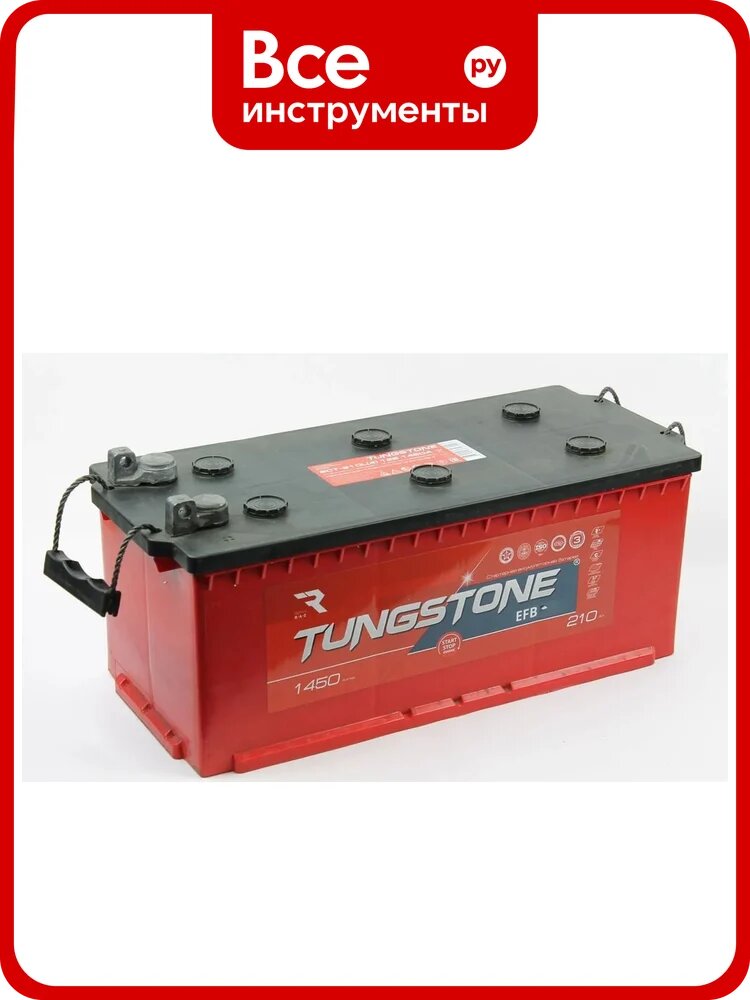 Автомобильный аккумулятор Tungstone Efb 6ст -210 росс. болт 210(L)4-ВBK-BK-1, под болтовую клемму, прямая полярность