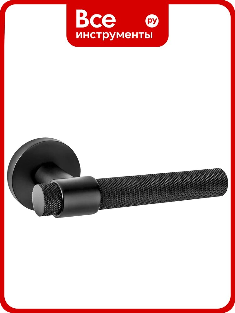 Дверная ручка Renz Асти INDH 318-06 B, черная, круглая, ЦАМ, 14 см