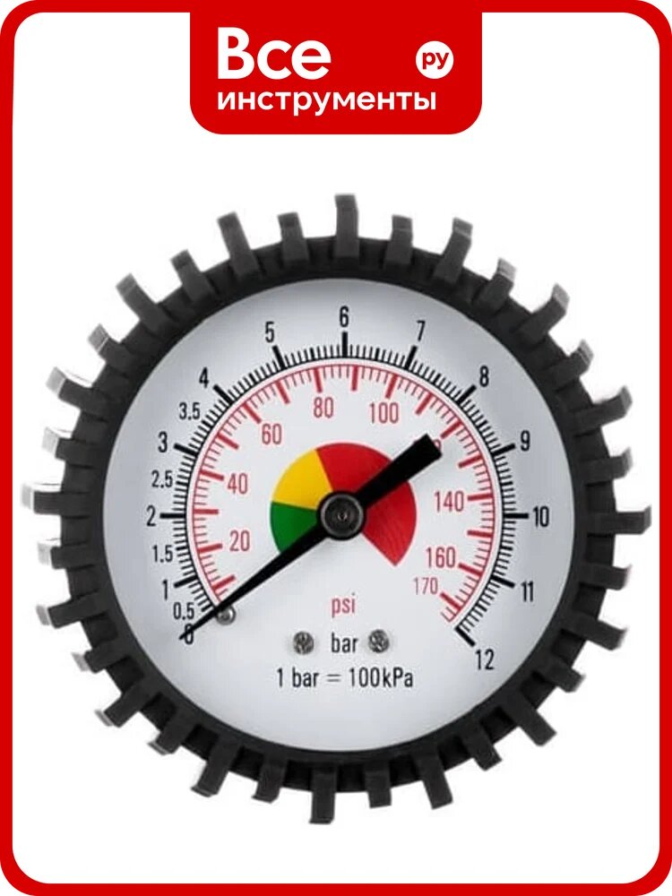 Манометр 63 мм к пистолету для подкачки колес INTERTOOL PT-0500