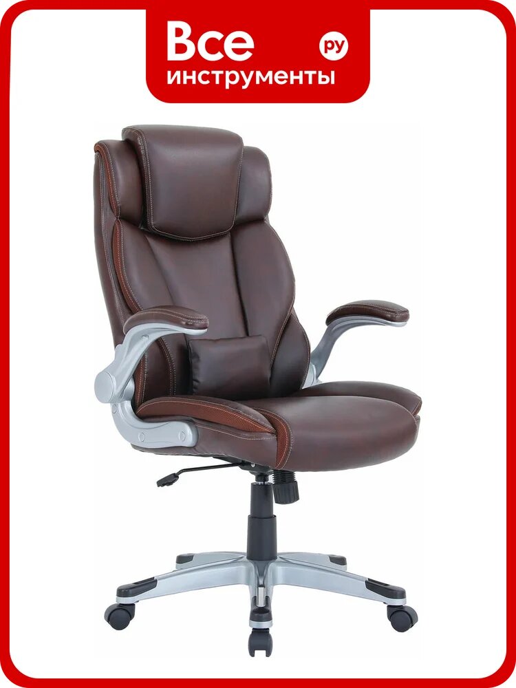 Кресло BRABIX PREMIUM Phantom EX-553, рециклированная кожа, регулир. подголовник, коричневое 532941