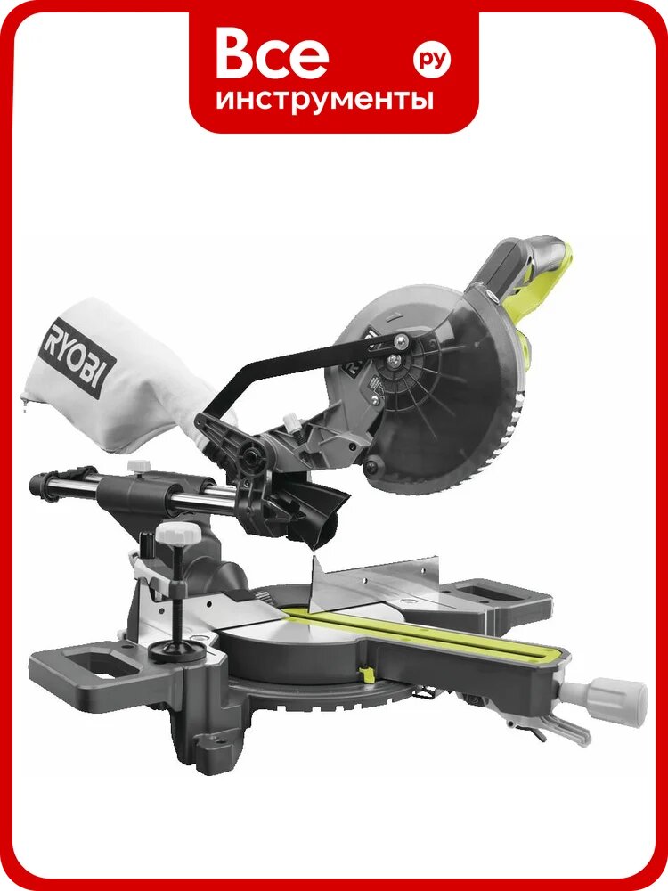 Торцовочная пила RYOBI RMS18190-0, 18В, Li-Ion, щеточный двигатель, 3600 об/мин
