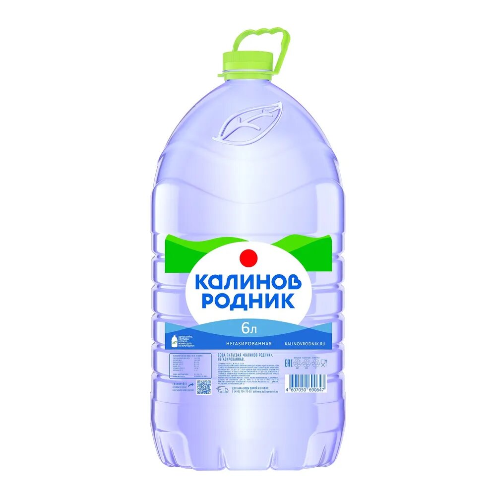 Вода негазированная Калинов Родник питьевая, 6 л