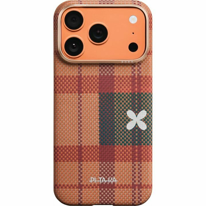 Ультра тонкий чехол PITAKA (Flora in Grid) для iPhone 17 Pro Max, (Cloud Dusk) Оранжевый
