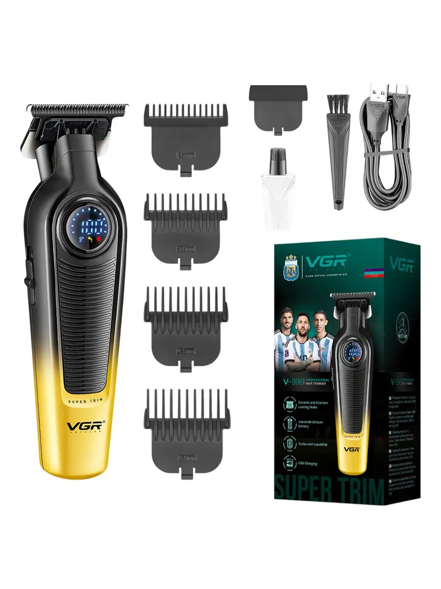 Машинка для стрижки VGR V-996, 2 скорости, с турборежимом, LED-дисплей