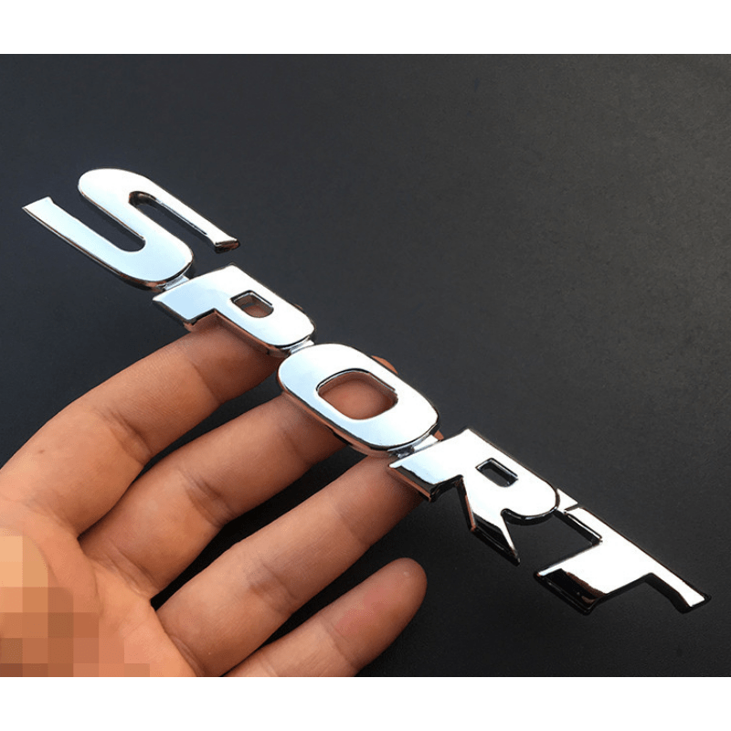 3D хромированная эмблема "SPORT" для двери автомобиля, пластиковая наклейка с металлическим блеском, серебристый