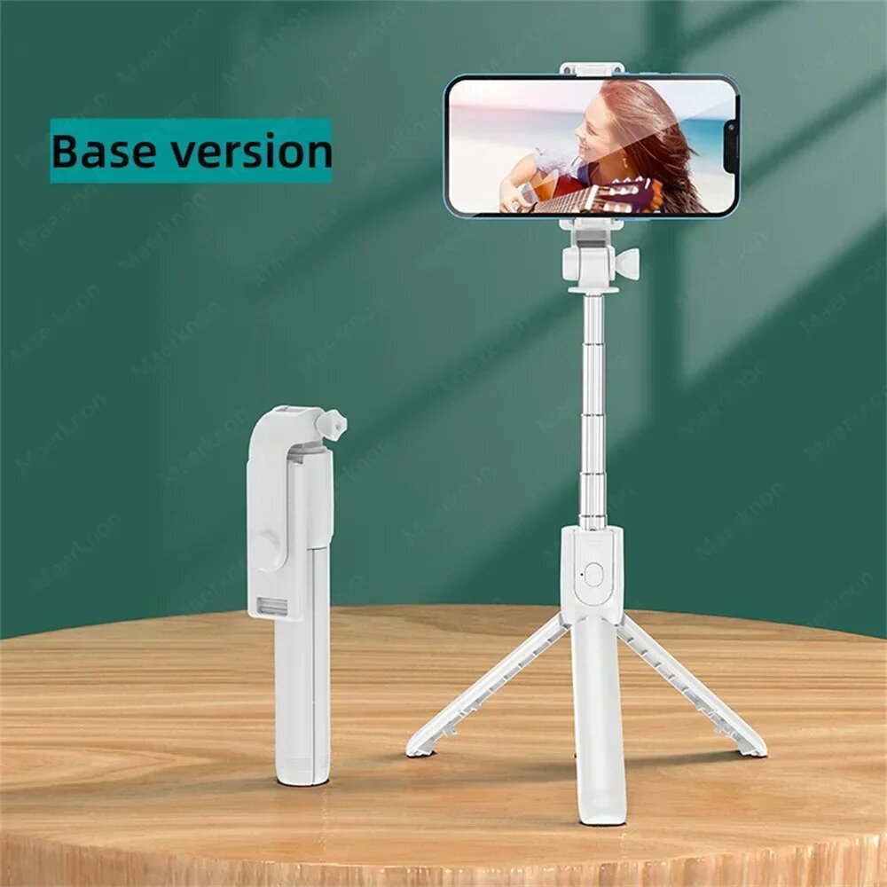 Беспроводная селфи-палка Bluetooth пластиковая White
