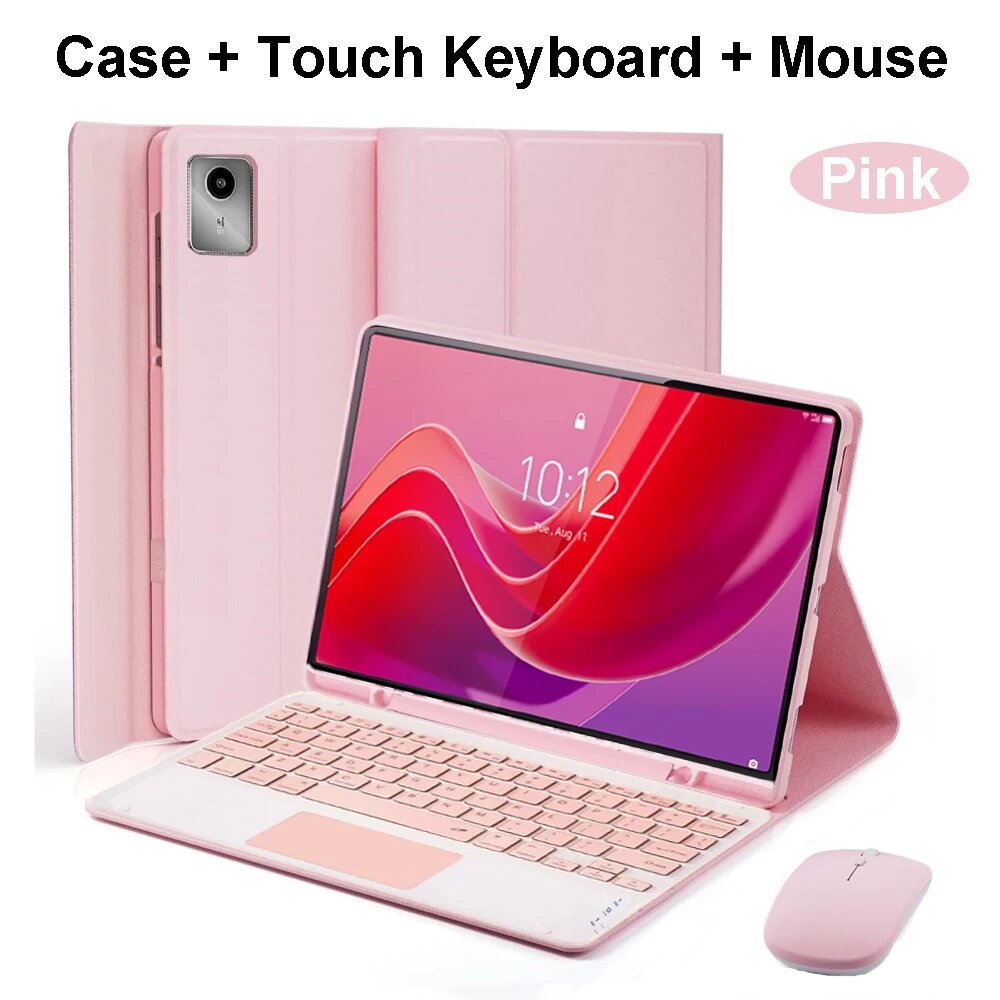 Чехол для Lenovo Tab M11 11 дюймов с Bluetooth-клавиатурой HUAIBX Розовый, Pink D, Korean