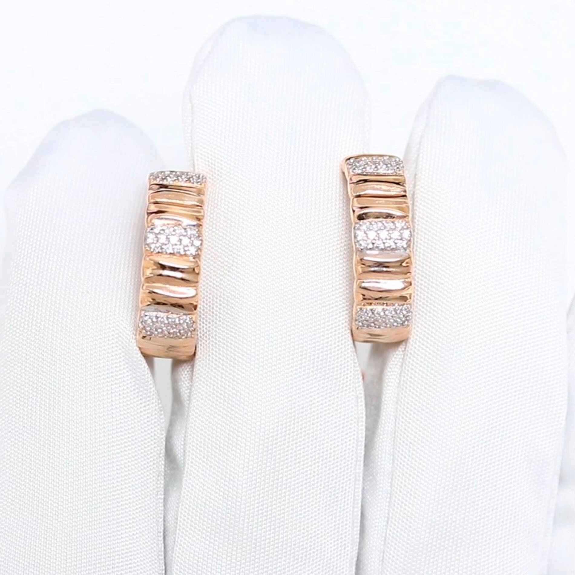 Серьги, желтое золото, 585 проба, фианит