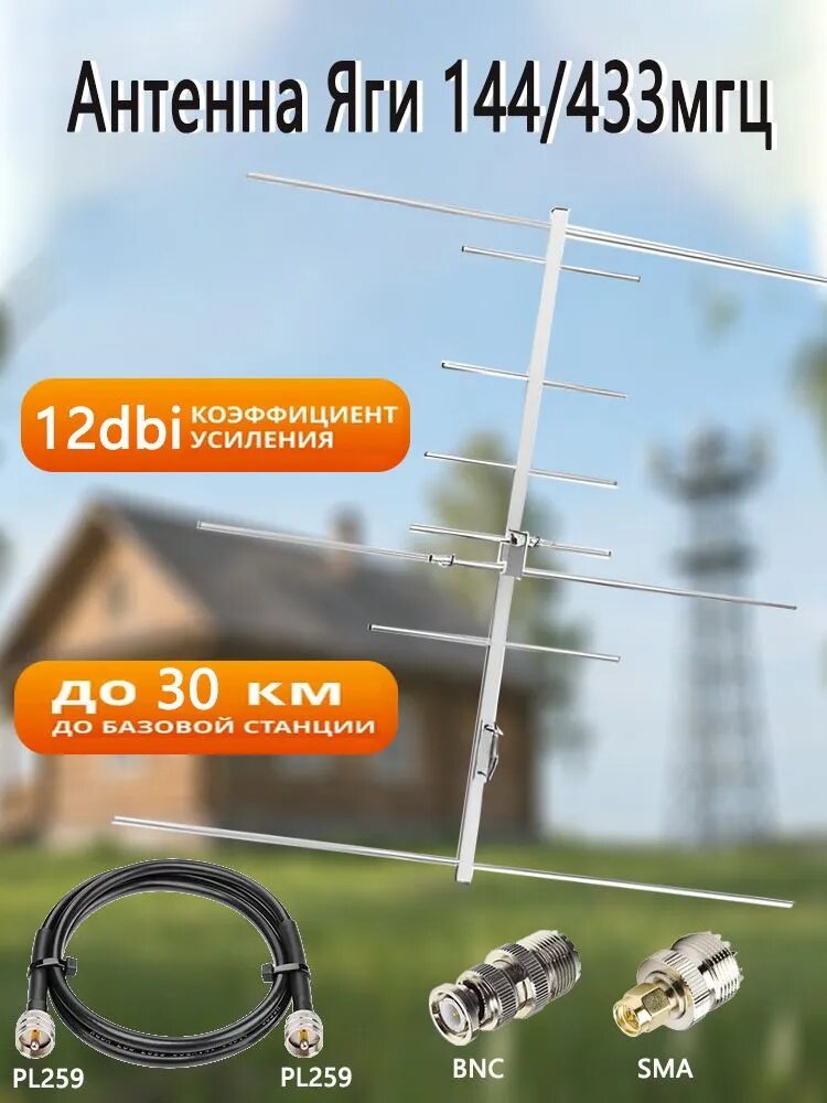 Направленная антенна Yagi VHF UHF Хороший прием сигнала УФ двухдиапазонная Оборудование для установки сетевого оборудования