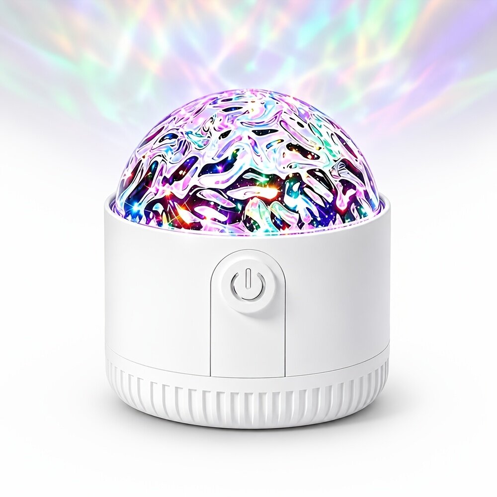 Ночник-проектор с эффектом водных волн, 16 цветов, USB RGB Aurora с режимом дыхания, портативная LED лампа для декора спальни, вечеринок, кемпинга и дома