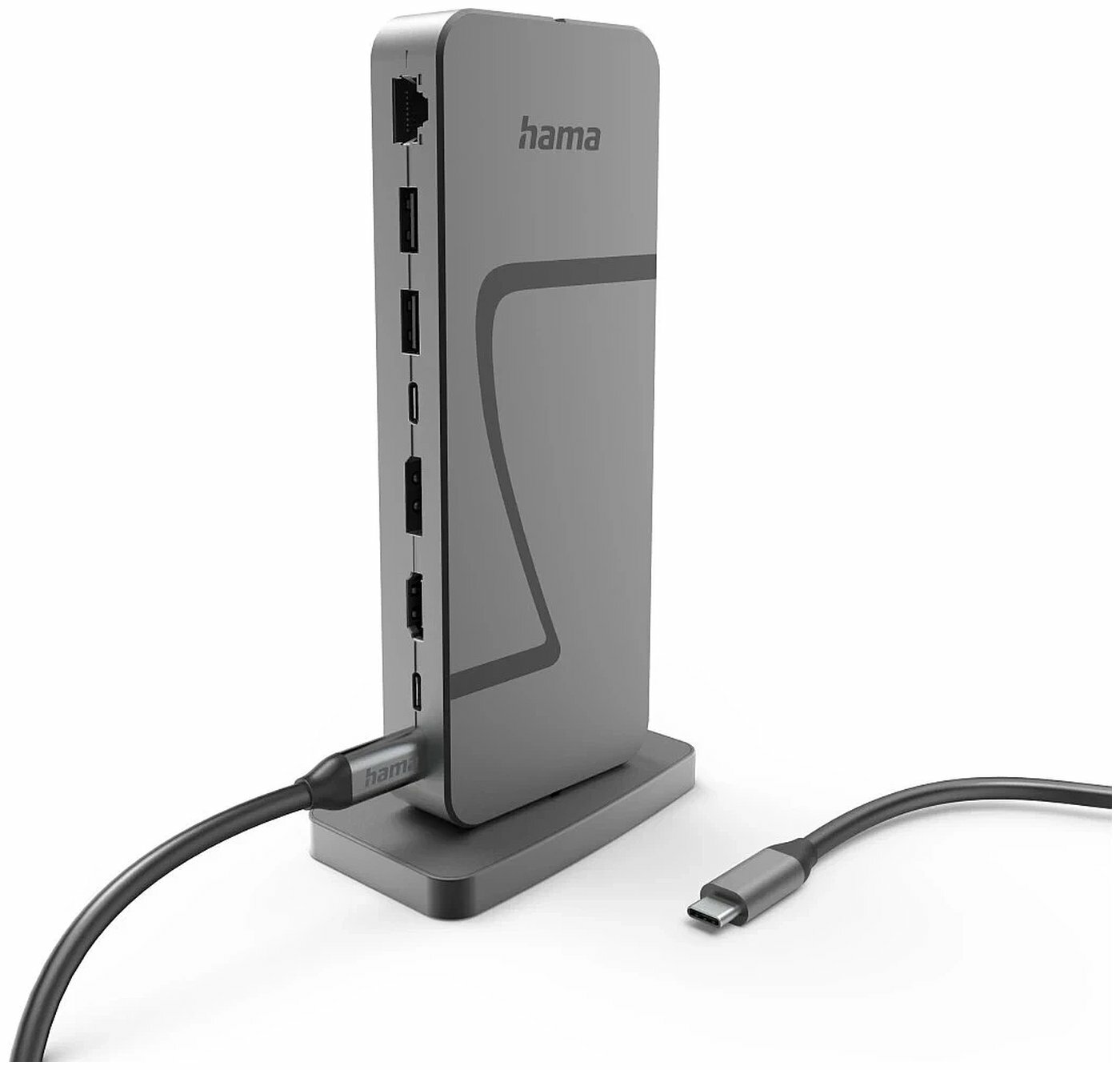 Разветвитель USB-C Hama 10 портов (200200) Серый