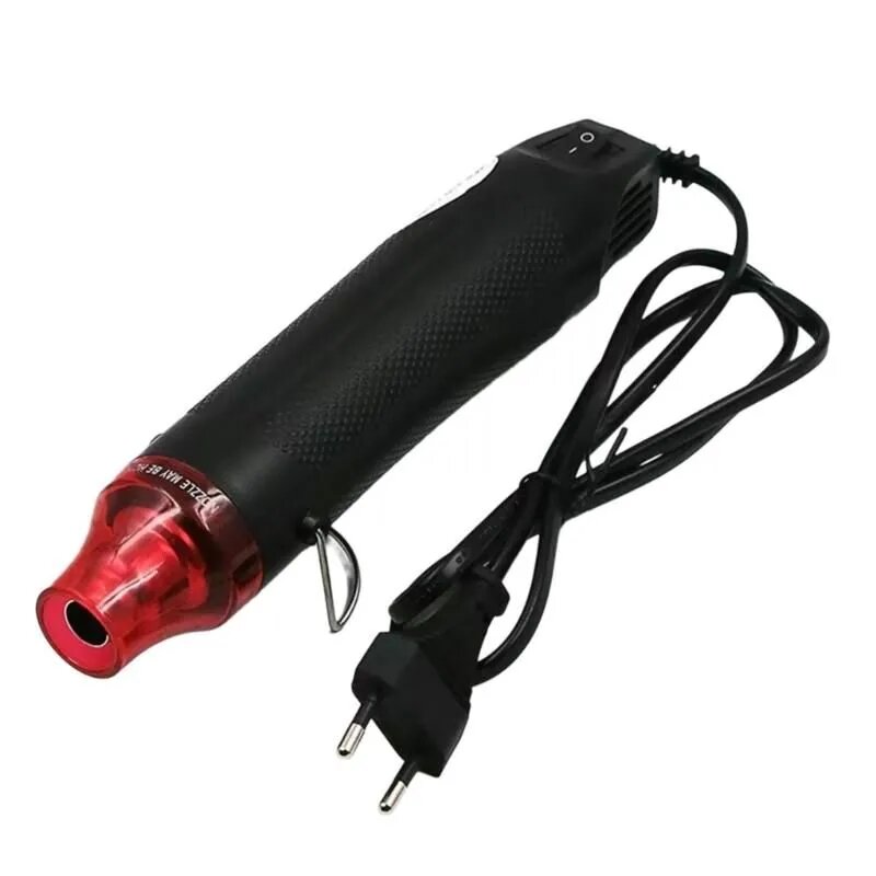 Мини термопистолет 300W портативный ручной для удаления эпоксидной смолы, покраски, удаления пузырьков смолы, сушки, - круглая вилка 220 в черного цвета