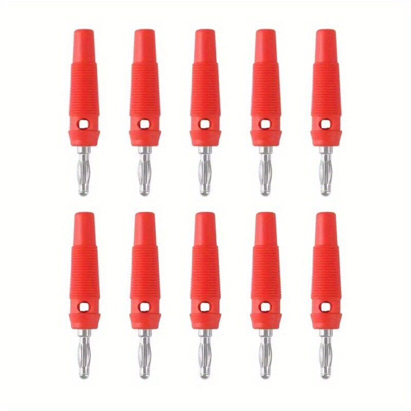 10 шт. красных разъемов banana plug 4mm без пайки, боковые стековые для аудио, видео и DIY