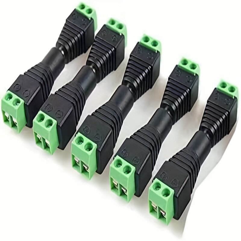 Разъем питания DC 12V 5.5x2.1 мм, 5 пар (M/F) для LED лент и камер видеонаблюдения