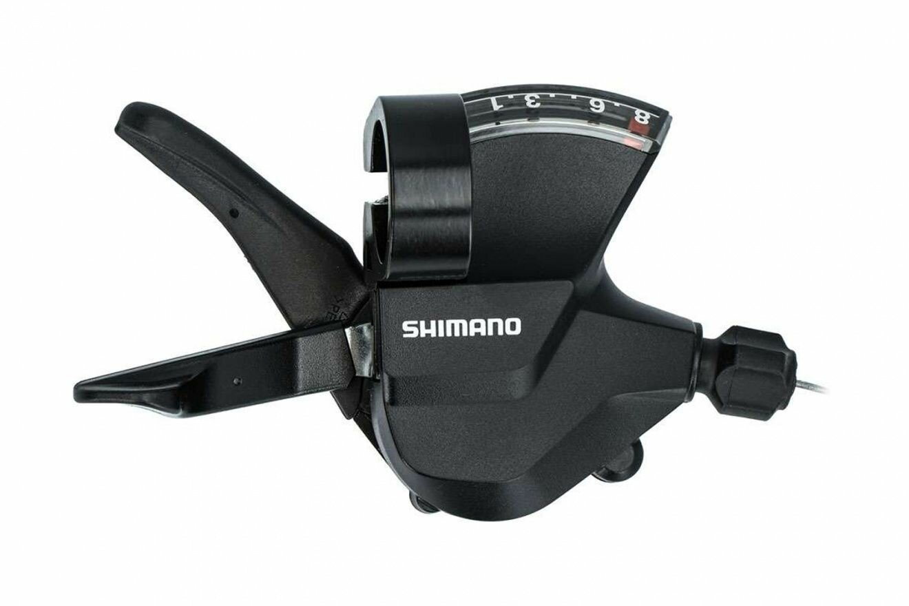 Шифтер Shimano Altus M315, правый, 8 скоростей, с индикатор, 2050 мм, без упаковки. Черный